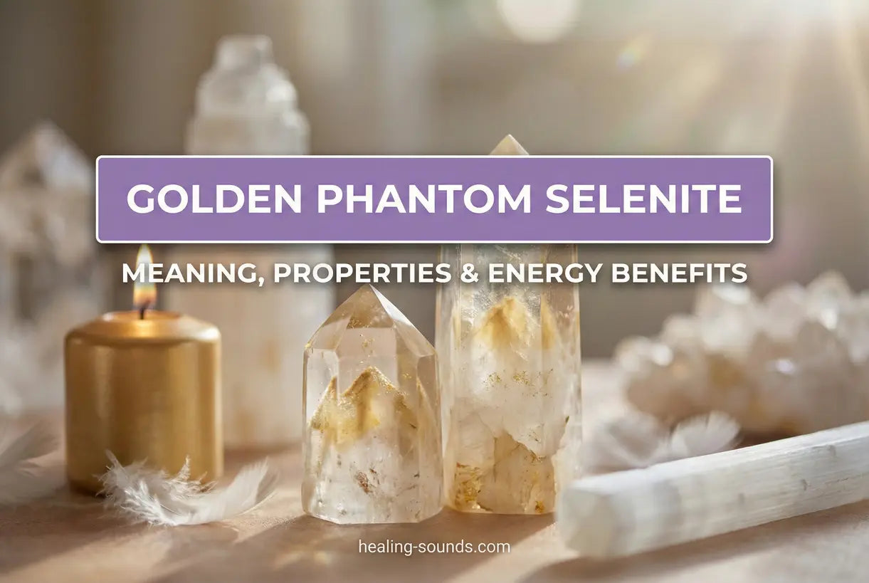 Golden Phantom Selenite Meaning & Properties Explained