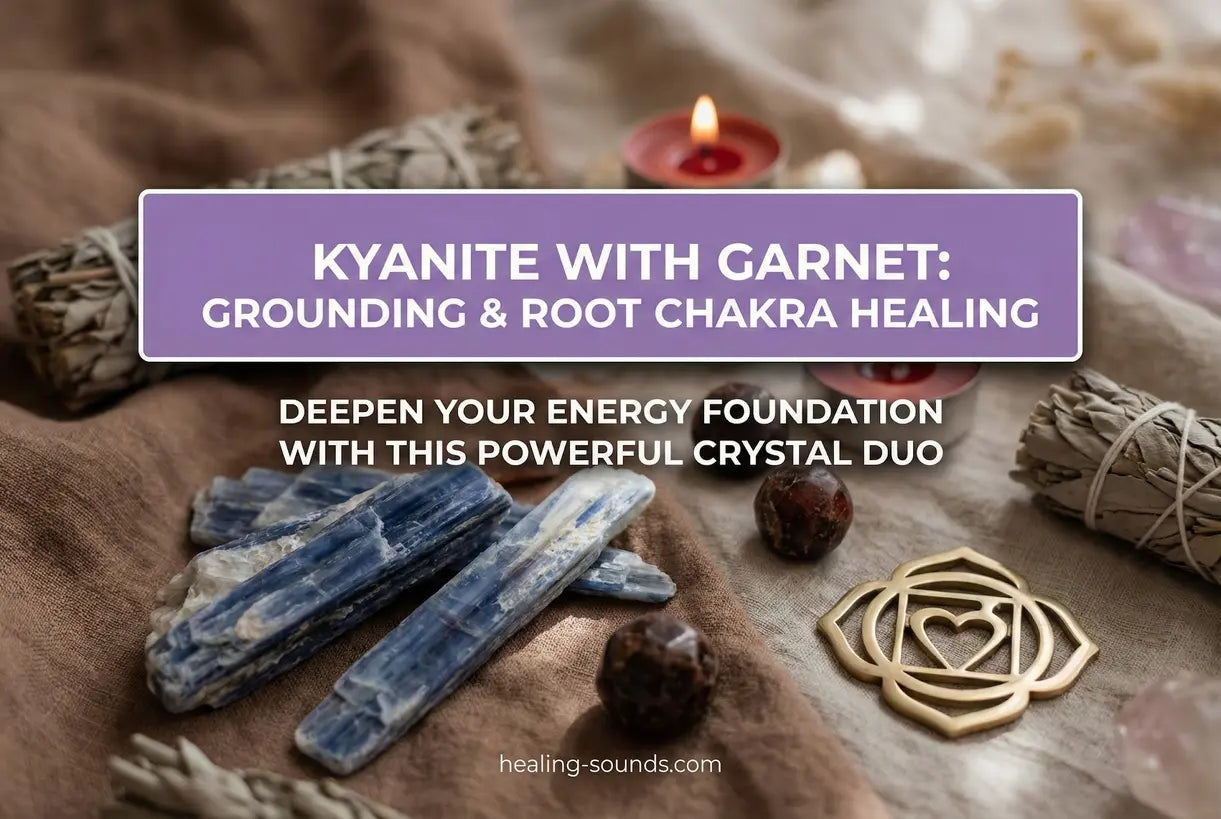 Kyanite with Garnet for Root Chakra Healing & Grounding