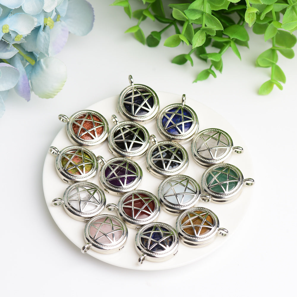 1-inch Mixed Crystal Pentagram Necklace | Healing Sounds