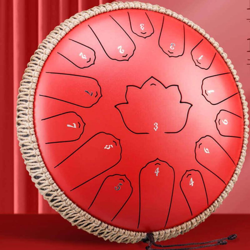 13" Carbon Steel Tongue Drum - 15 Notes in C Major