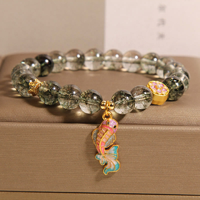 Koi Fish Bracelet with Green Phantom | Healing Sounds