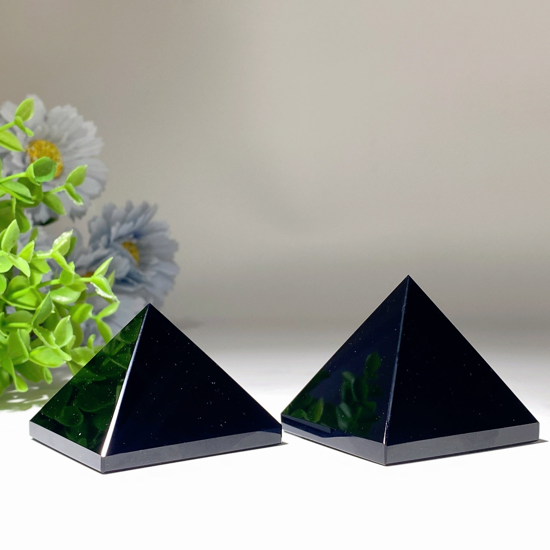 Black Obsidian Healing Pyramid | Crystal Pyramids