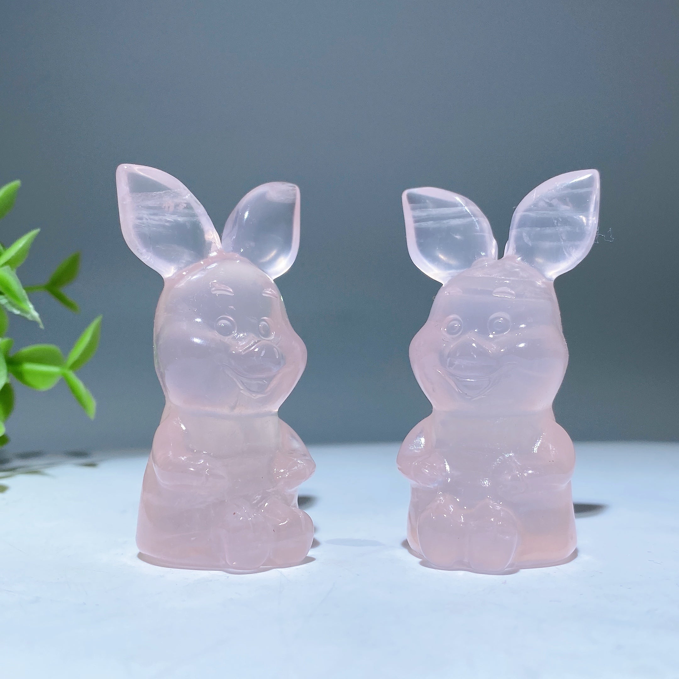 2.2 inch Rose Quartz Piglet Healing Crystal Figurine | Healing Sounds