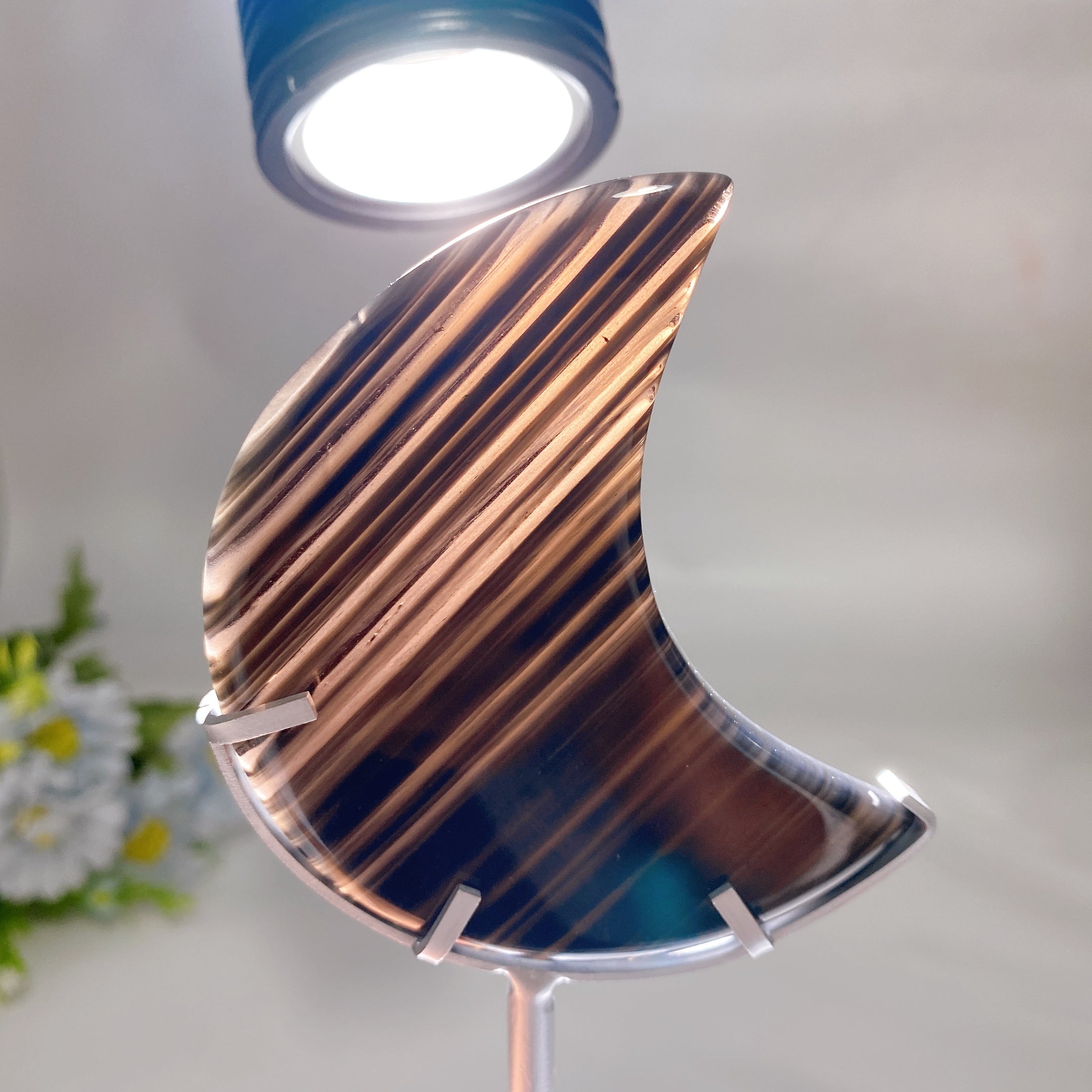 3.2-inch Obsidian Moon Figurine | Healing Sounds