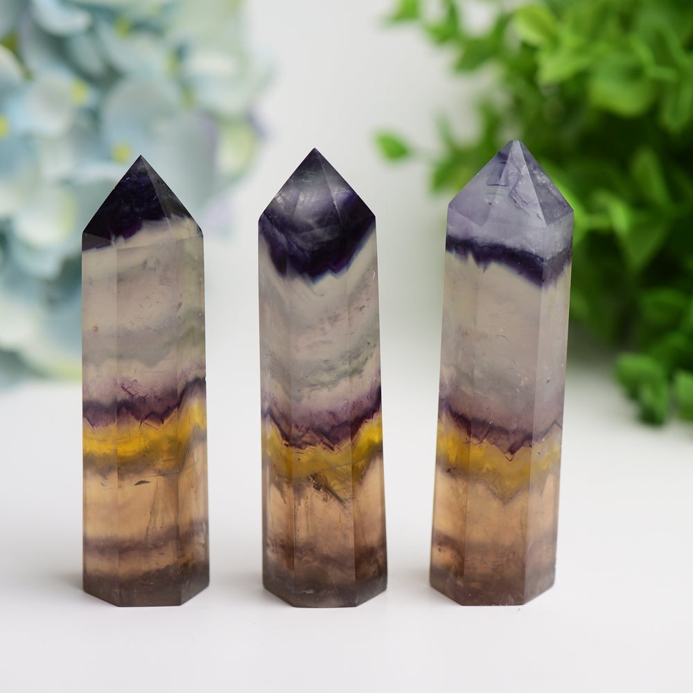 3.5-4" Fluorite Crystal Healing Tower | Healing Sounds