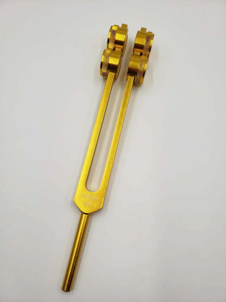 Weighted Gold Tuning Fork for Sale - 50 Hz Healing Tool