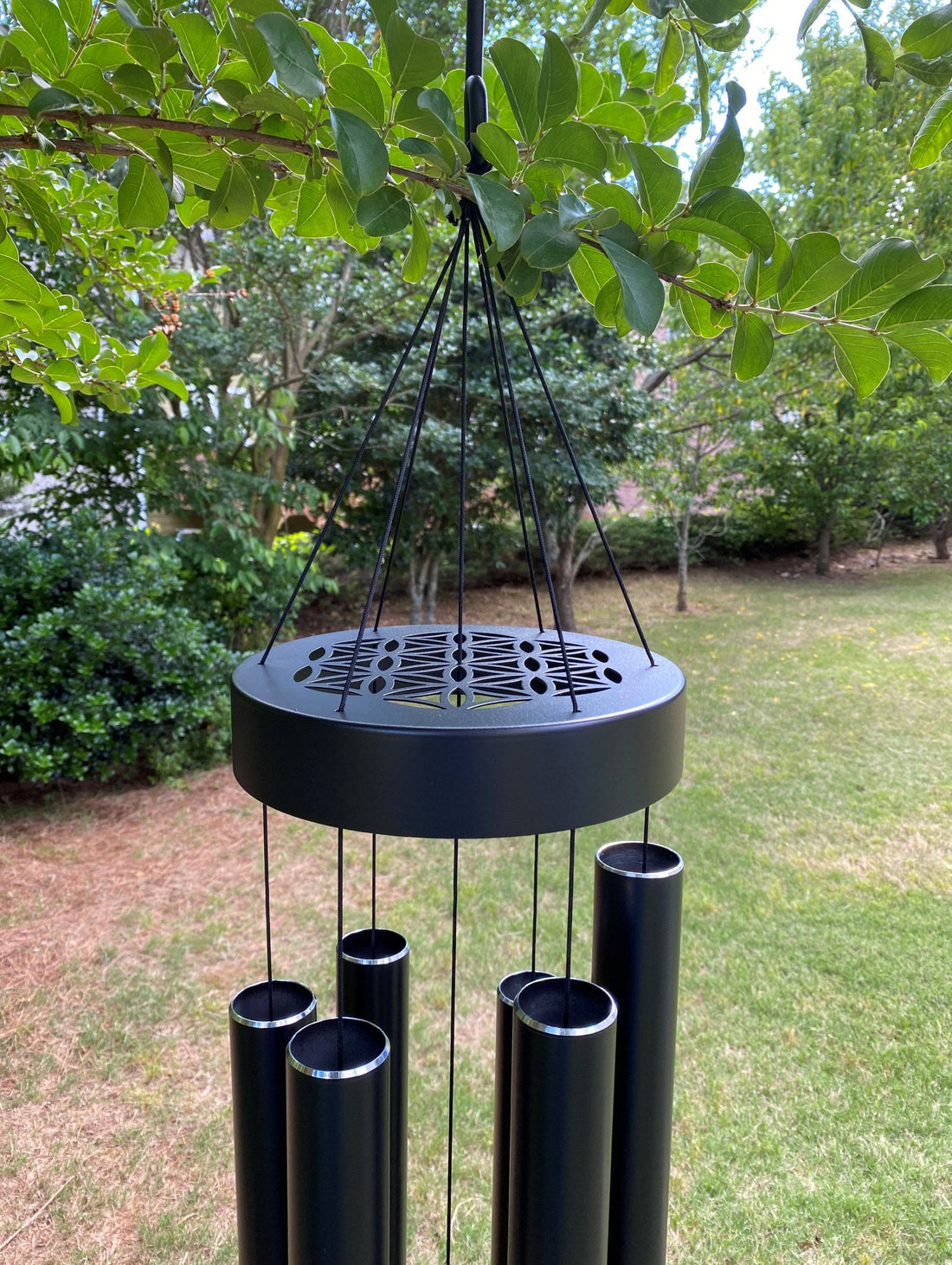 Large Deep Tone Wind Chime - 60 Inch Black Metal
