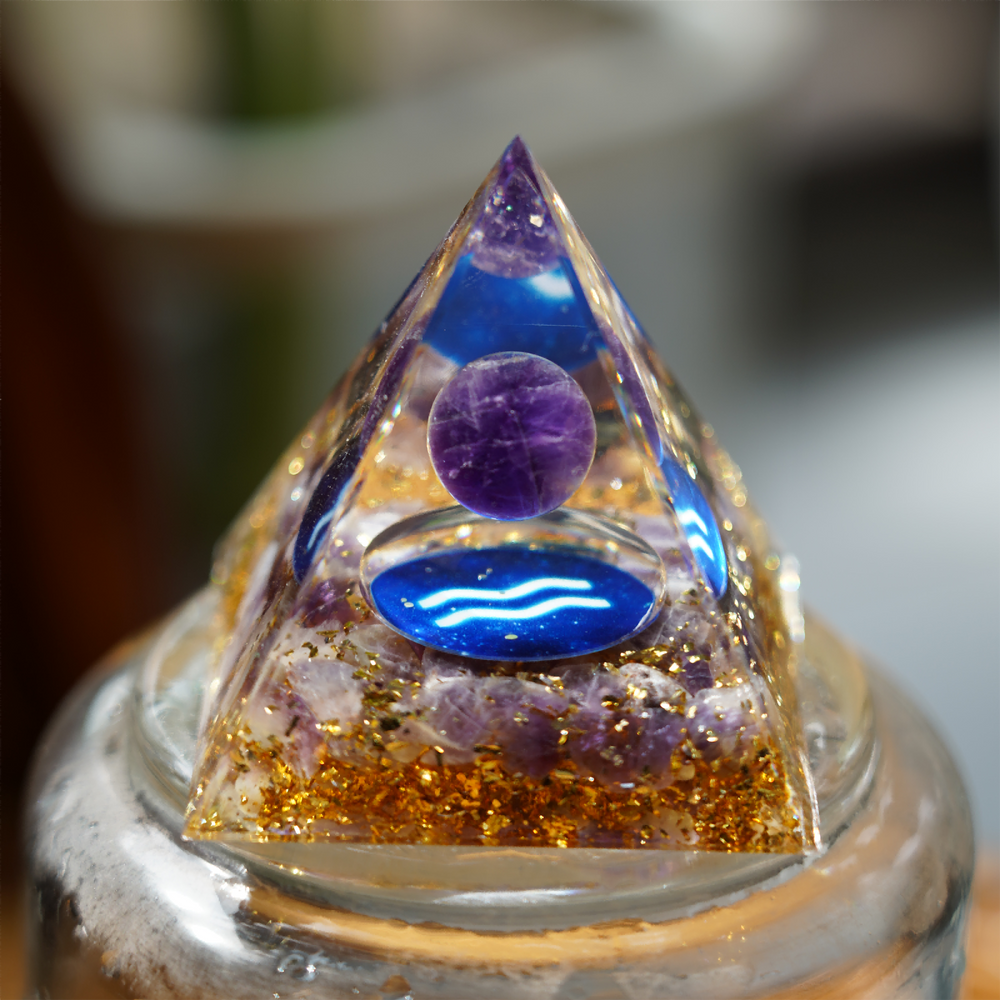 6cm Zodiac Orgone Pyramid for Energy Healing | Healing Sounds