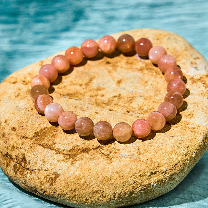 8mm Sun Stone Positive Bracelet | Healing Sounds