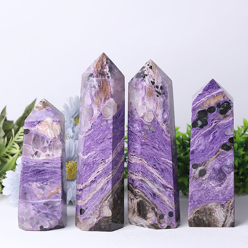 Charoite Crystal Tower 3-8 inch Healing | Healing Sounds