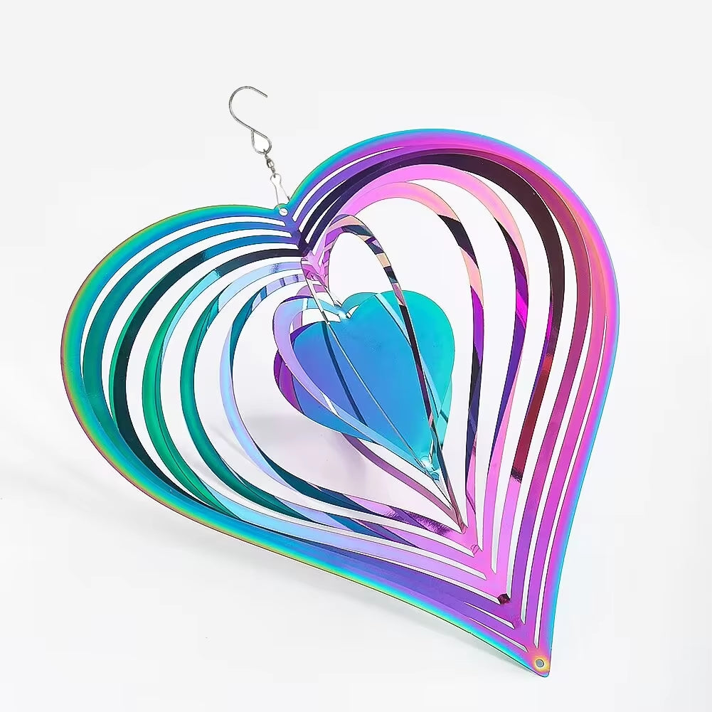 Colorful Heart Wind Spinner for Sale - 3D Garden Decor