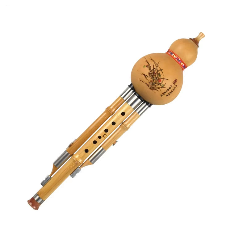 Golden Bamboo Hulusi Flute for Sale - C/Bb/D/F/G Keys