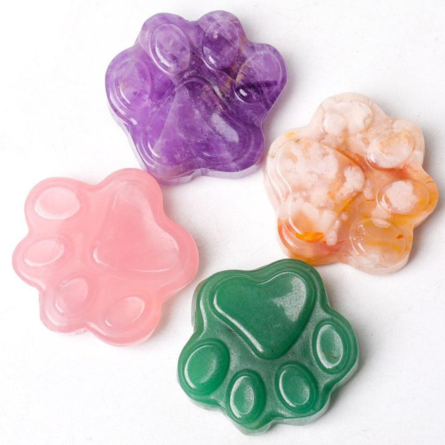 Hand Carved Crystal Paw Claw Figurines 1.5in | Healing Sounds