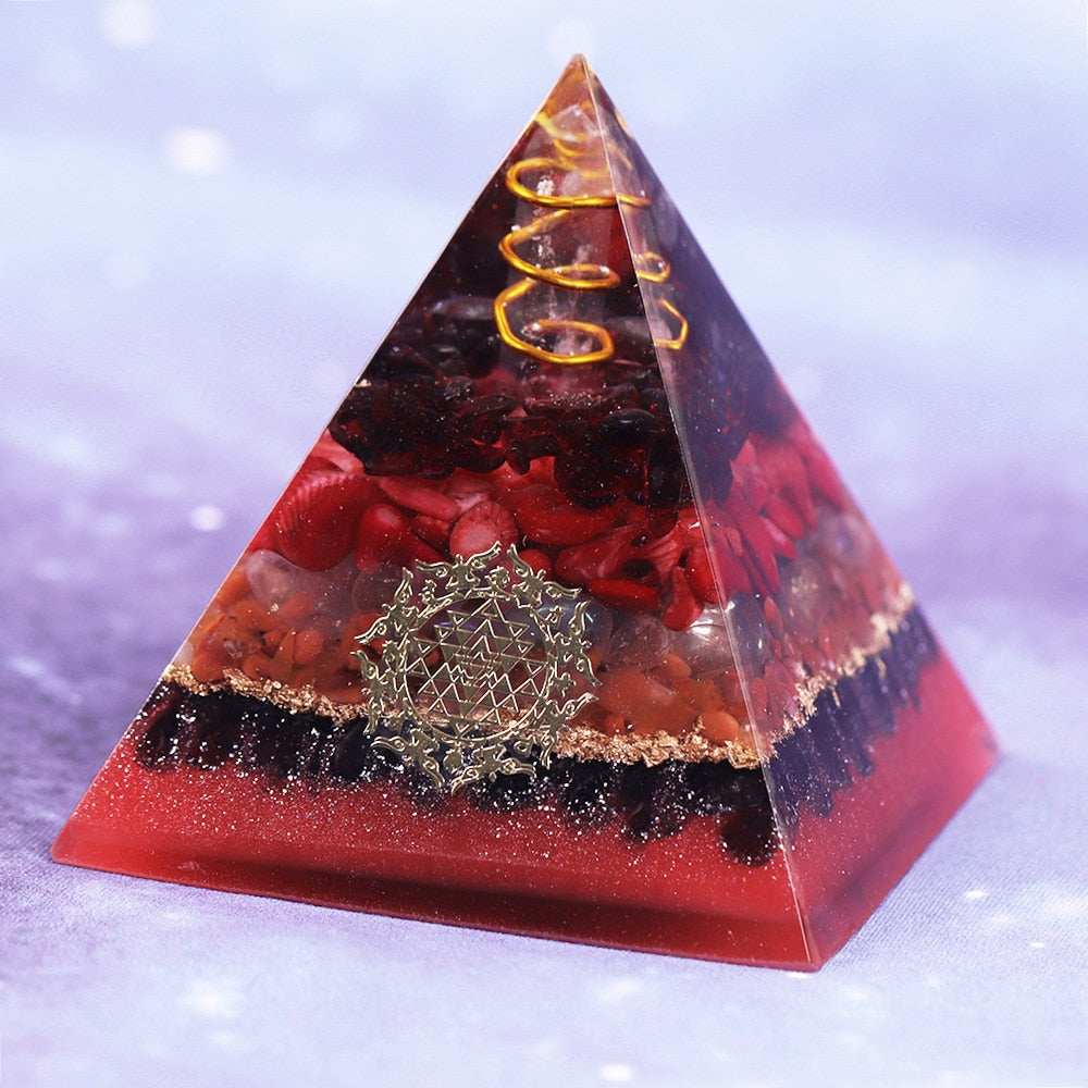 Buy Infinite Creation Garnet Orgonite Pyramid