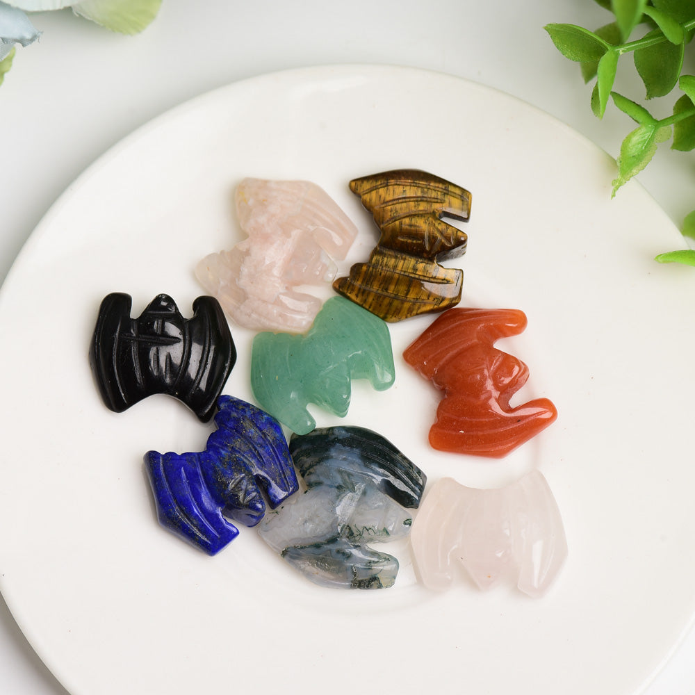 Mini Mixed Crystal Bat Carving Animal 1-inch | Healing Sounds