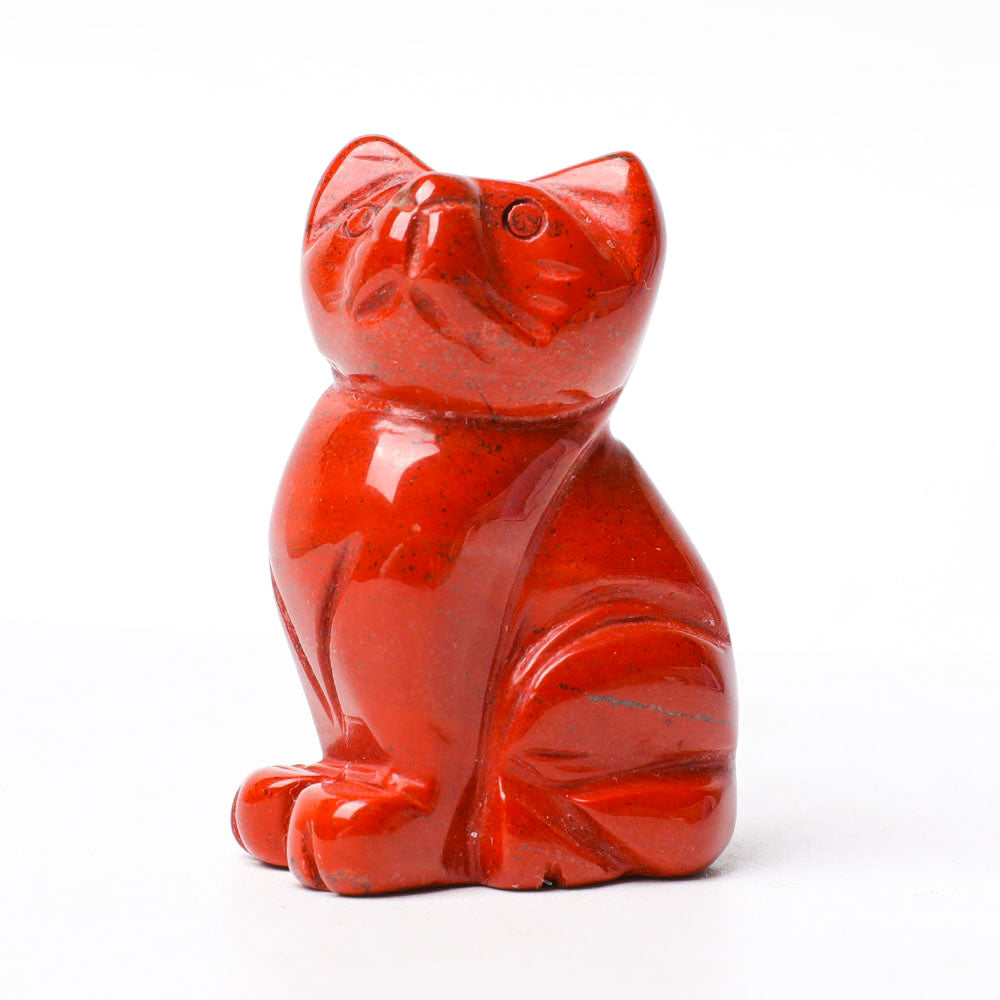 Red Jasper Cat Statue 1.5in | Healing Sounds