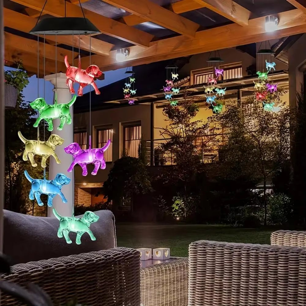 Solar Dog Wind Chime Light for Sale - Outdoor Decor
